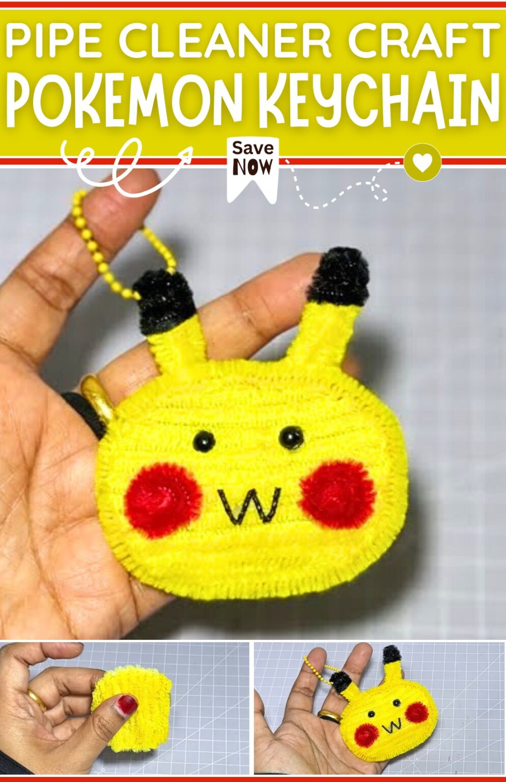 Ways to Craft Pipe Cleaner Keychain using Base Cutouts : Crafts Hive